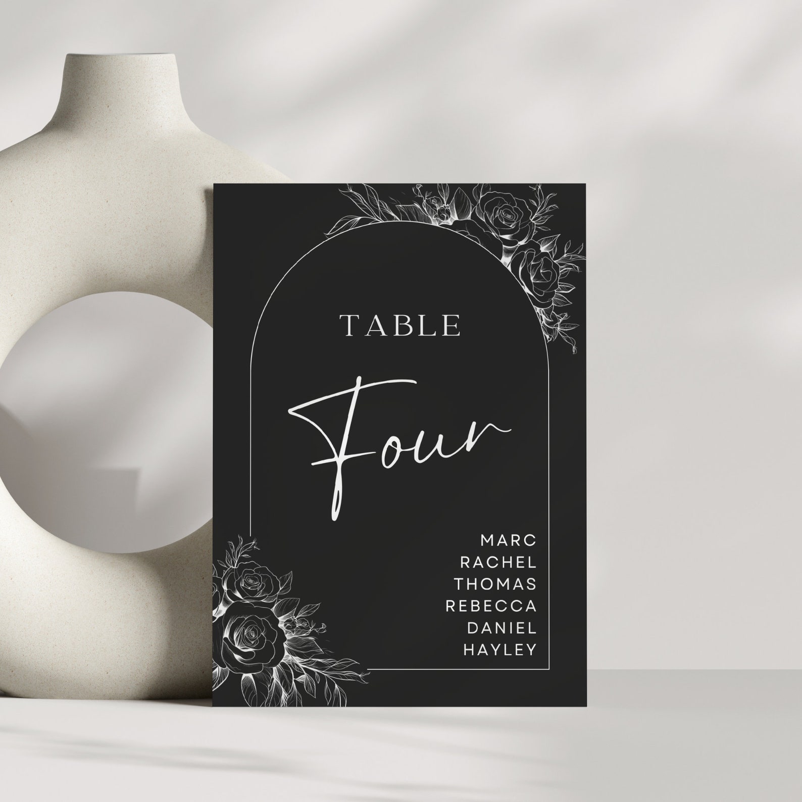 RIP Twenties Table Numbers, Gothic Black & White Floral 30th Birthday ...