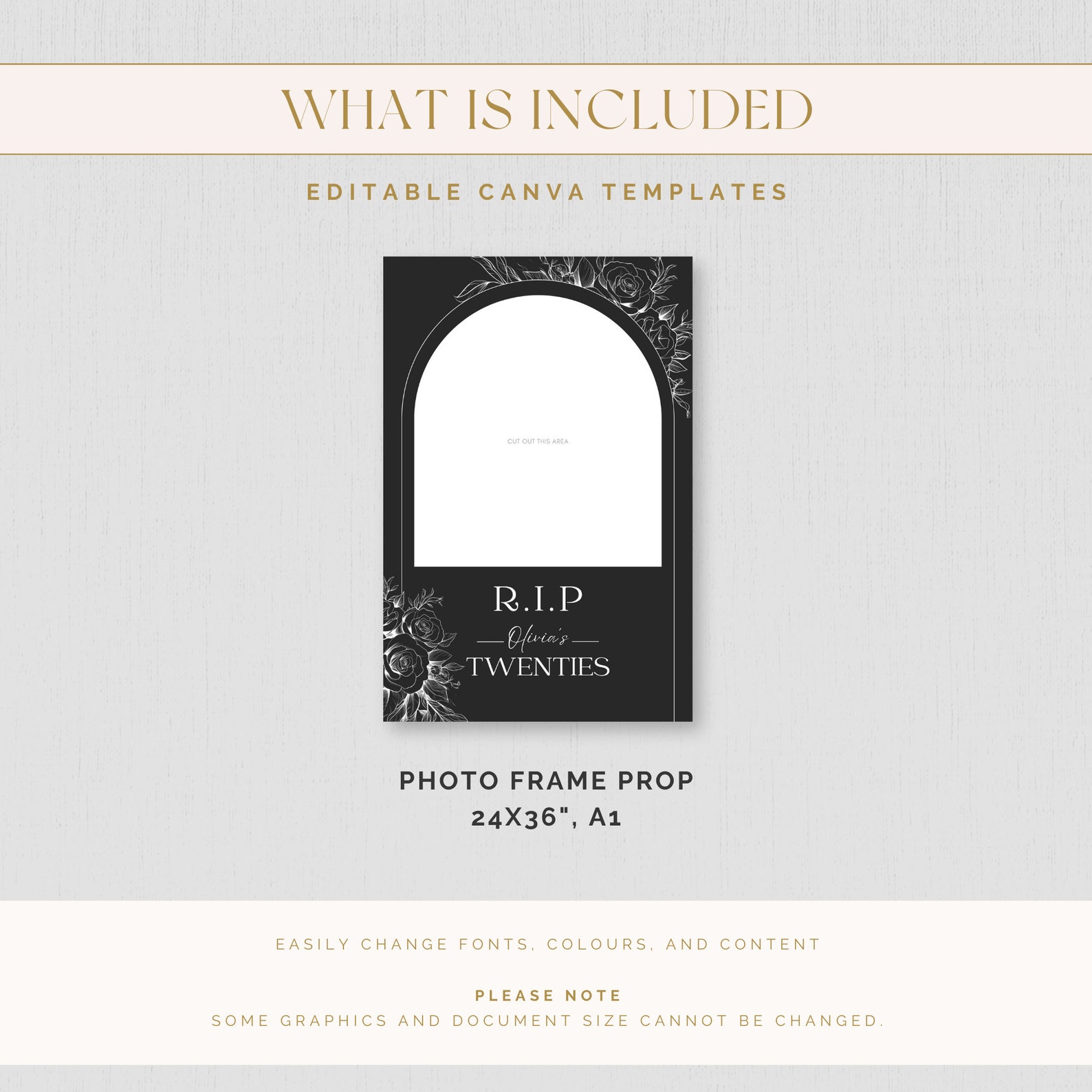 RIP Twenties 30th Birthday Photo Frame Prop - Black & White Floral ...