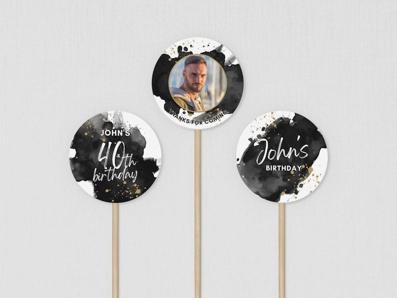 Cupcake Toppers Customizable Printable, Birthday Party Cake Decoration ...