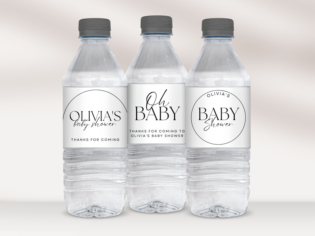 Baby Shower Water Bottle Labels, Drink Favour, Event Decoration ...