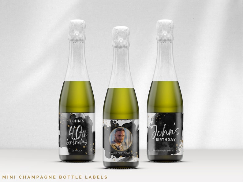 Wine Bottle Label Template Custom Drinks Label Mini - Etsy