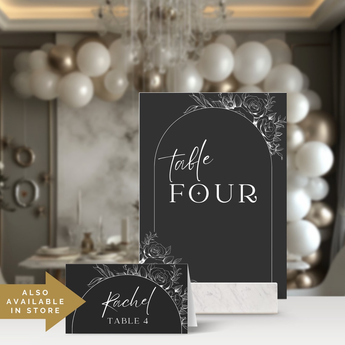 RIP Twenties Table Numbers, Gothic Black & White Floral 30th Birthday ...