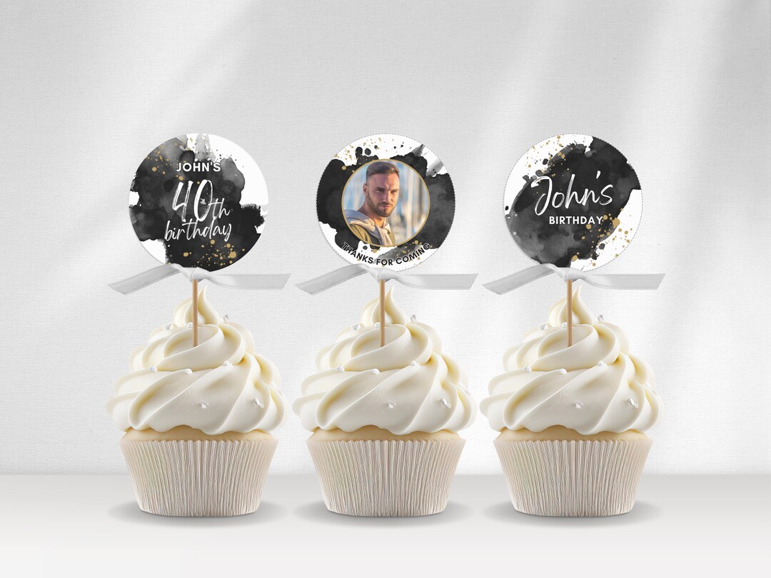 Cupcake Toppers Customizable Printable, Birthday Party Cake Decoration ...