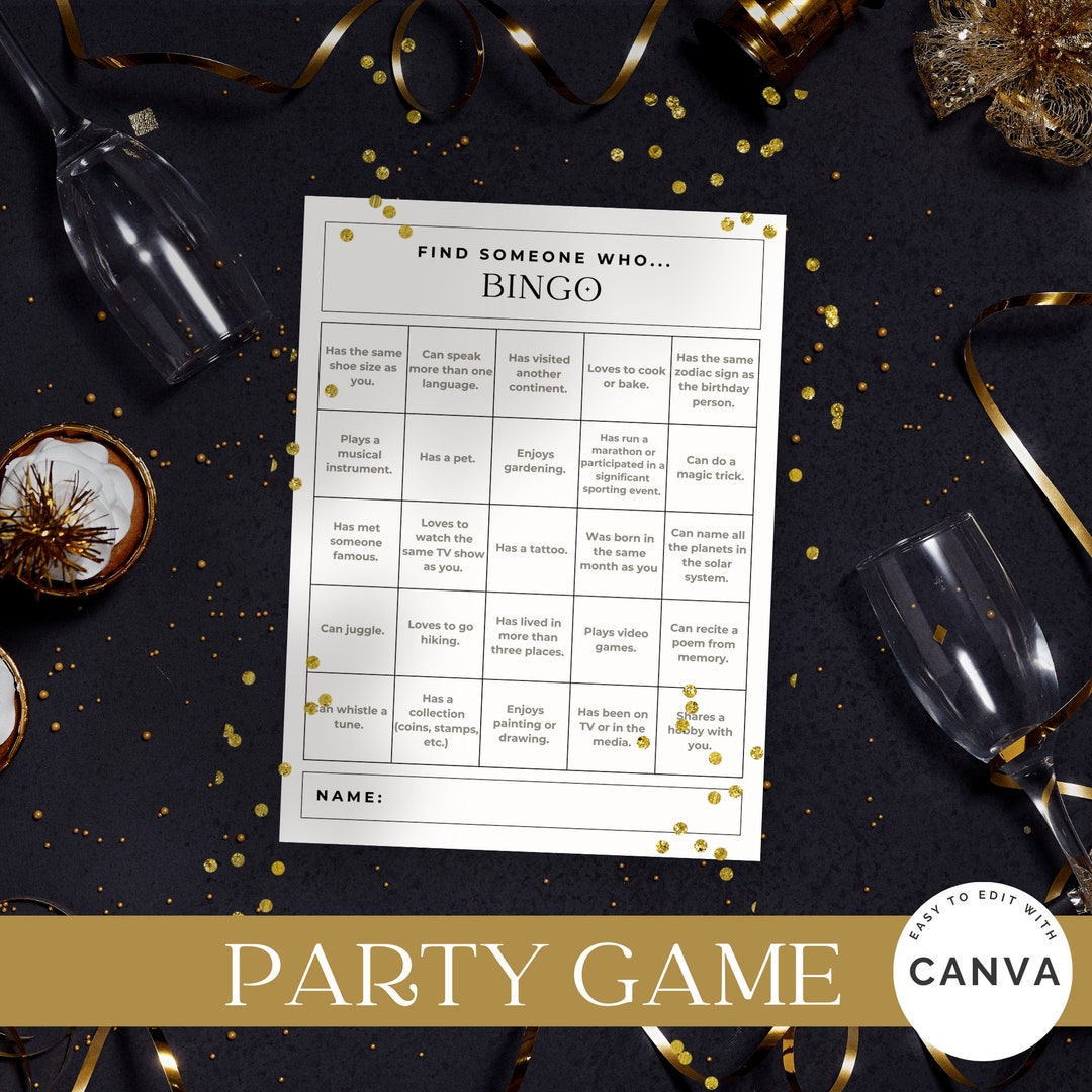 Find Someone Who Bingo Party Game, Printable Icebreaker Activity for ...