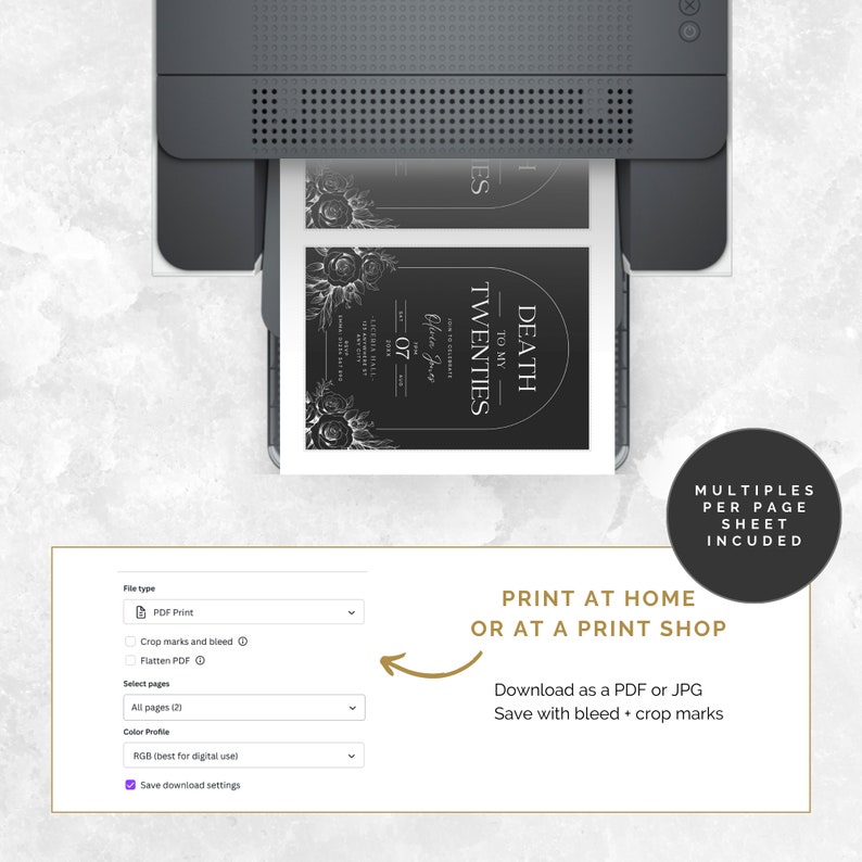 Death to My Twenties Party Invitation, Black Modern Phone Invite, 30th ...