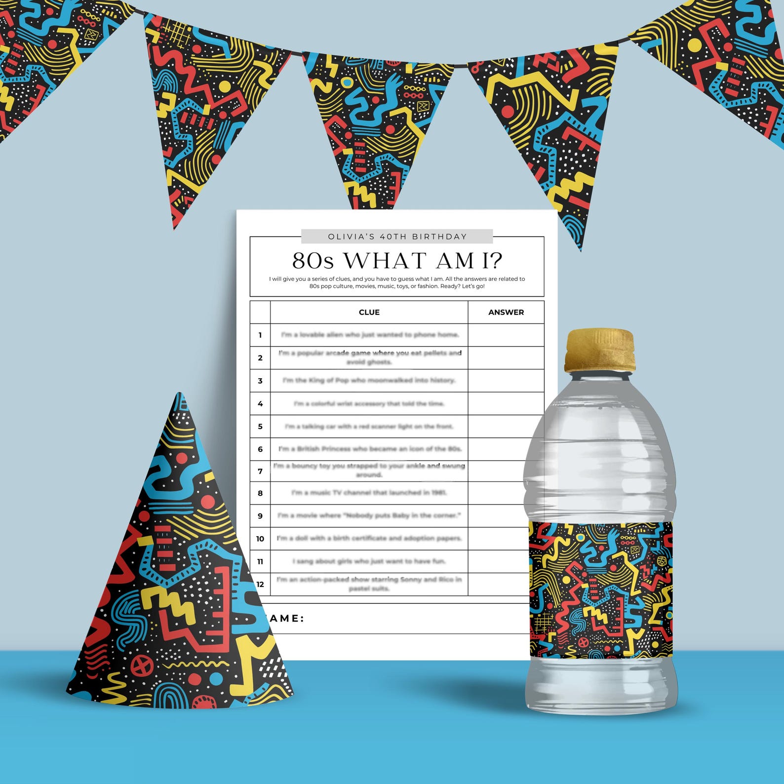 80s What Am I? Game, Born in the 1980s Party Activity, 40th Birthday ...