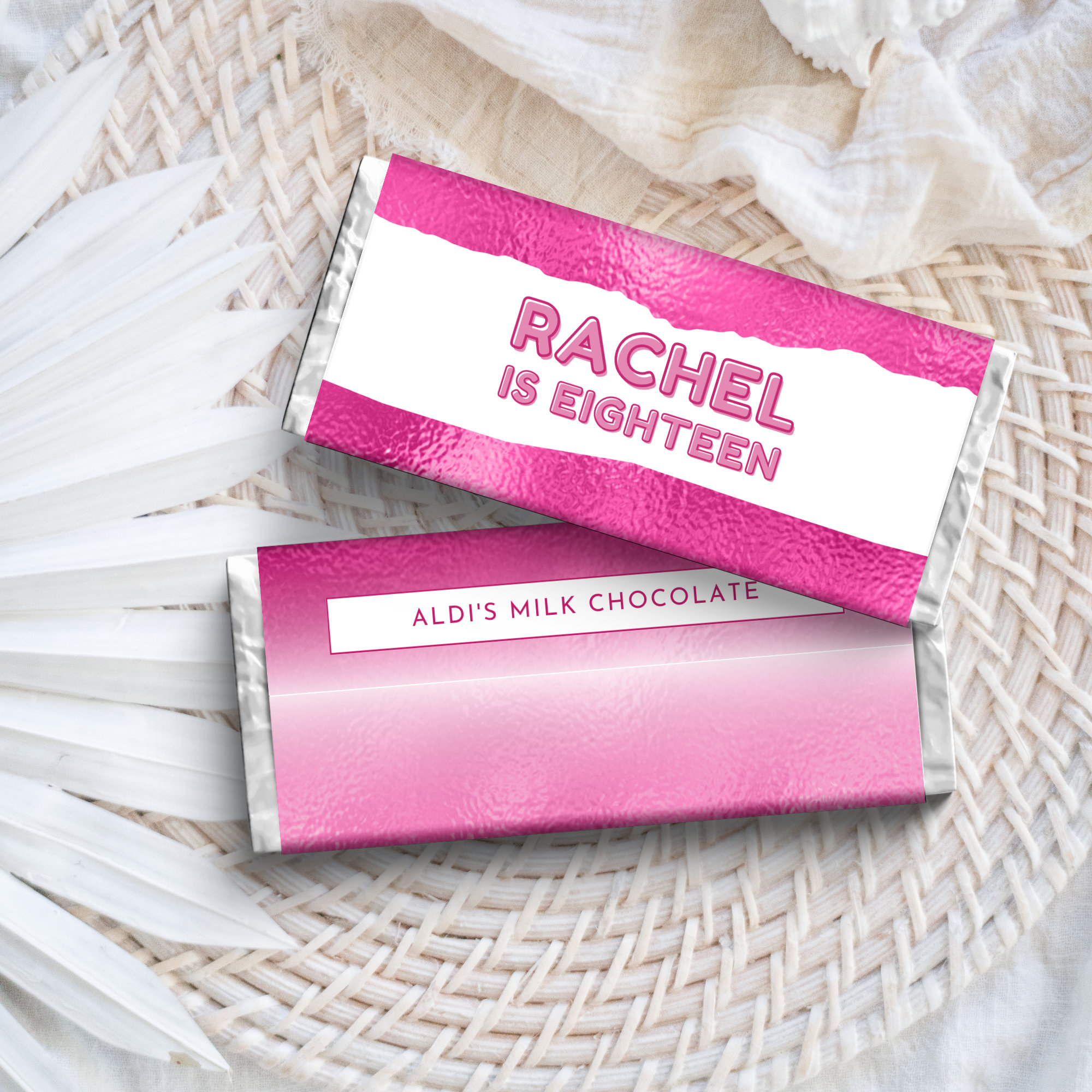 Hot Pink Chocolate Bar Wrapper, Aldi Choceur 40g, Hershey's Candy Label ...