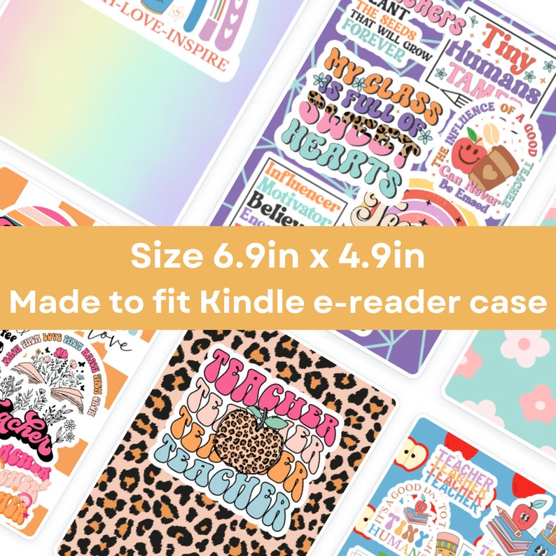Digital Insert for Clear E-reader Case -- Teacher Theme -- Printable ...