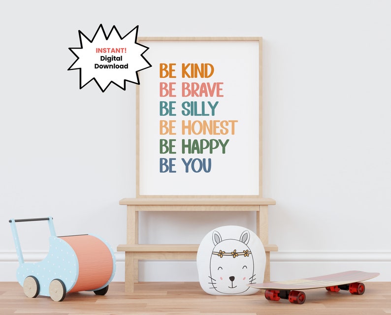 Be Kind Poster, Affirmations for Kids, Classroom Posters, Playroom ...