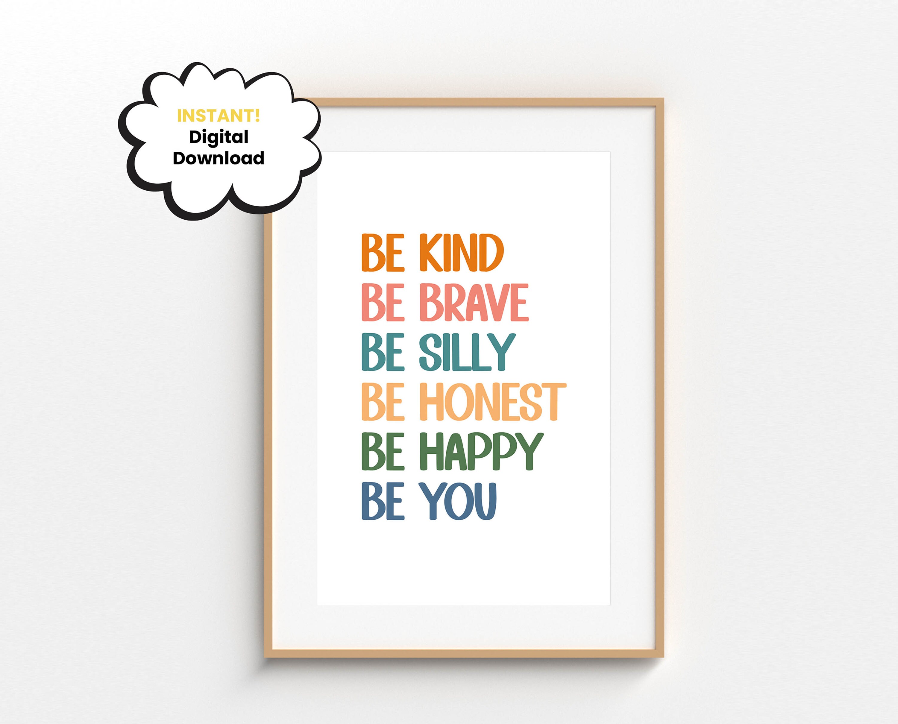 Be Kind Poster, Affirmations for Kids, Classroom Posters, Playroom ...