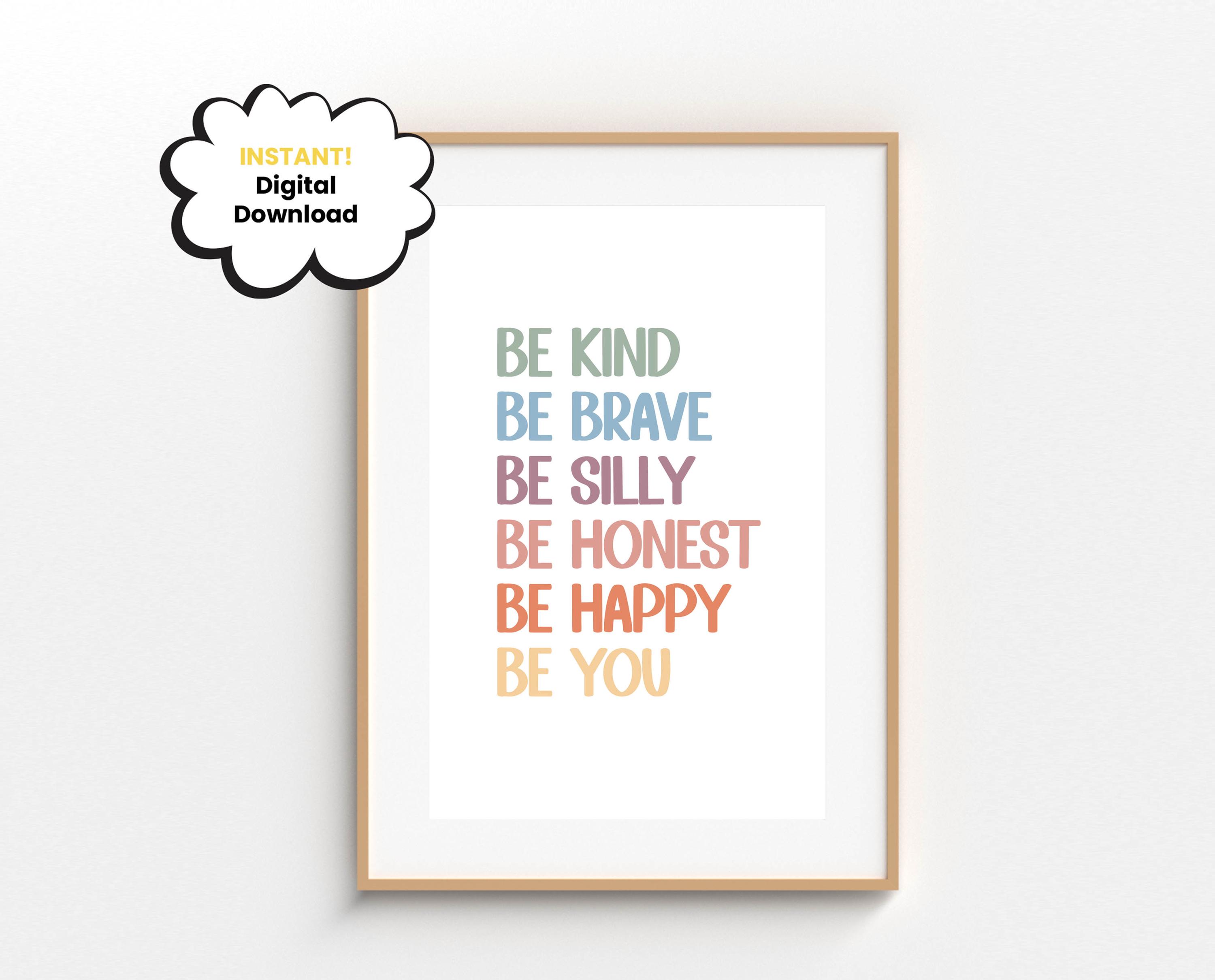 Be Kind Poster, Affirmations for Kids, Classroom Posters, Playroom ...