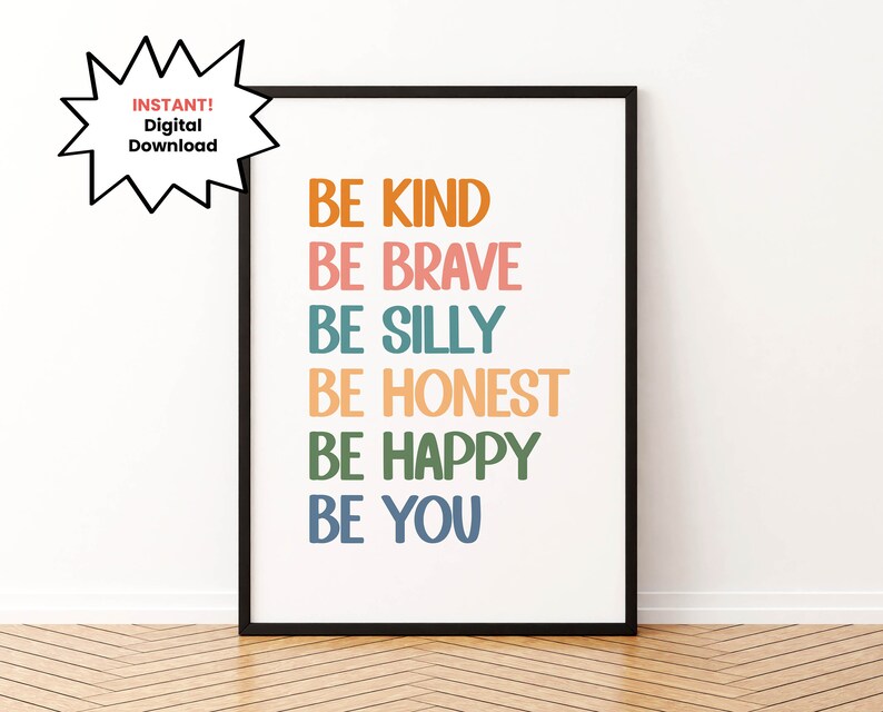 Be Kind Poster, Affirmations for Kids, Classroom Posters, Playroom ...
