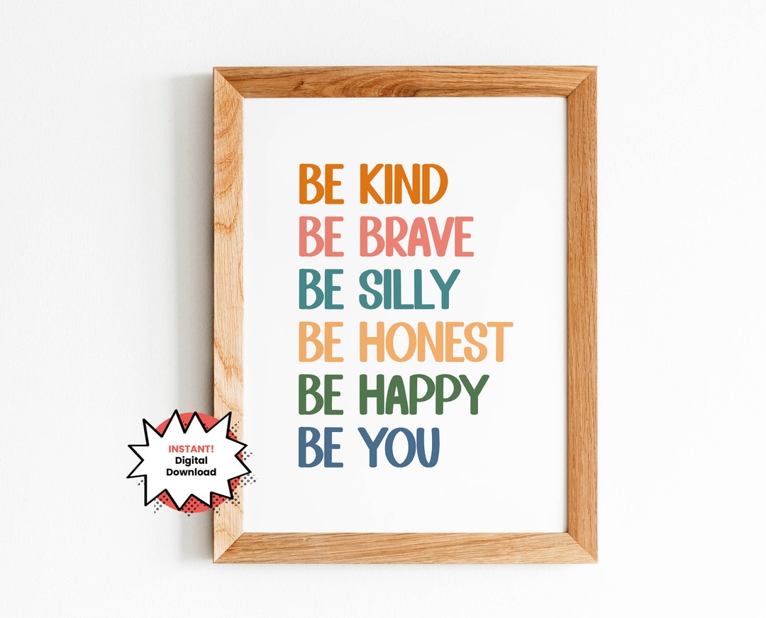 Be Kind Poster, Affirmations for Kids, Classroom Posters, Playroom ...