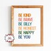 Be Kind Poster, Affirmations for Kids, Classroom Posters, Playroom ...