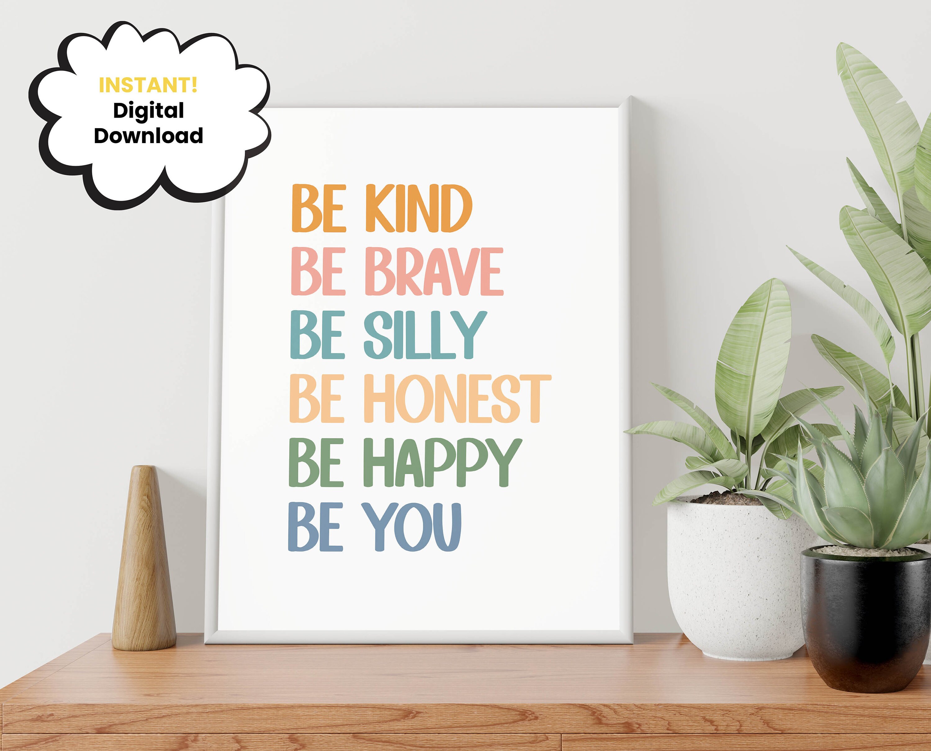 Be Kind Poster, Affirmations for Kids, Classroom Posters, Playroom ...