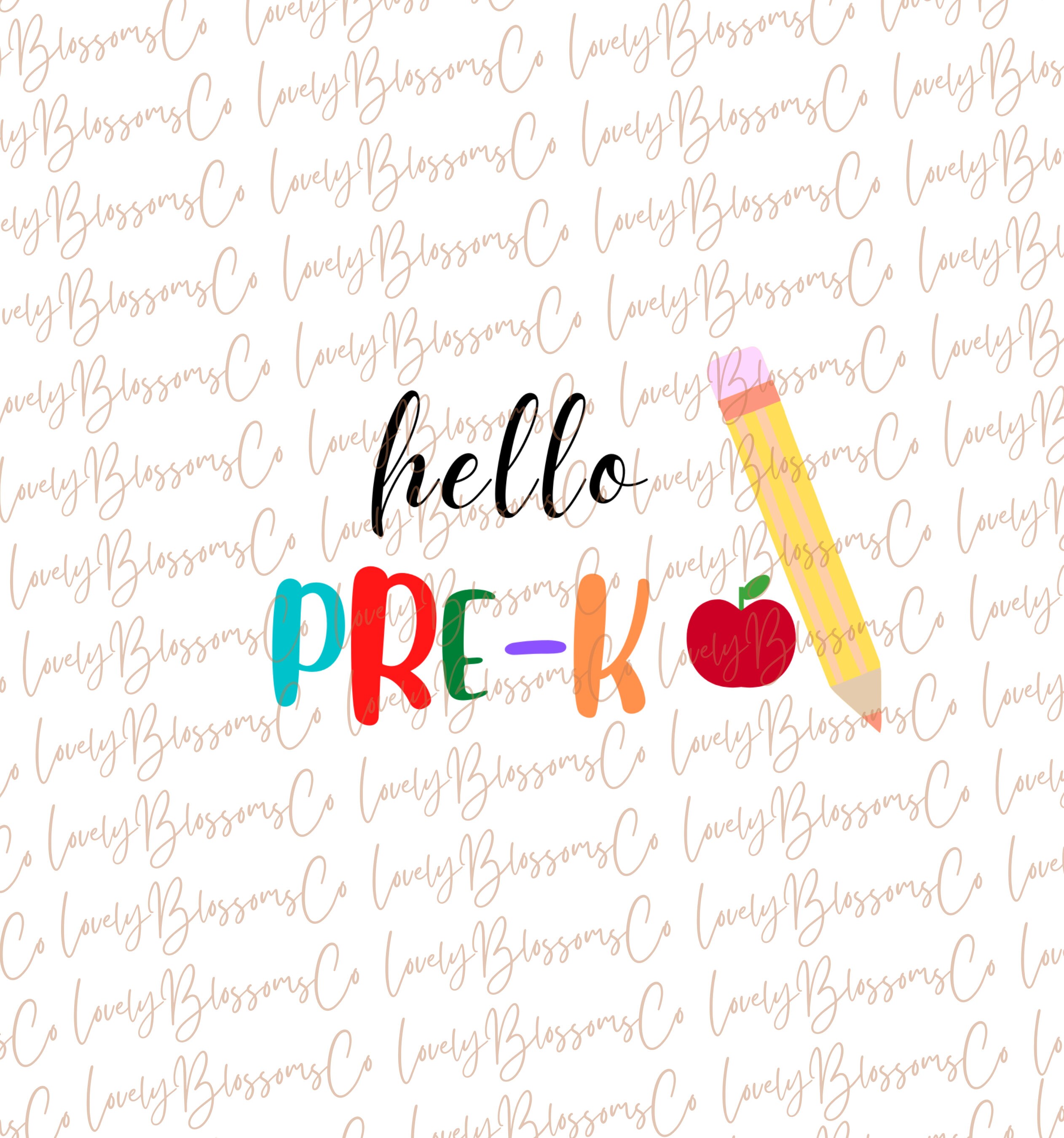 Hello Pre-k SVG Pre-k SVG School SVG Digital Download Png - Etsy