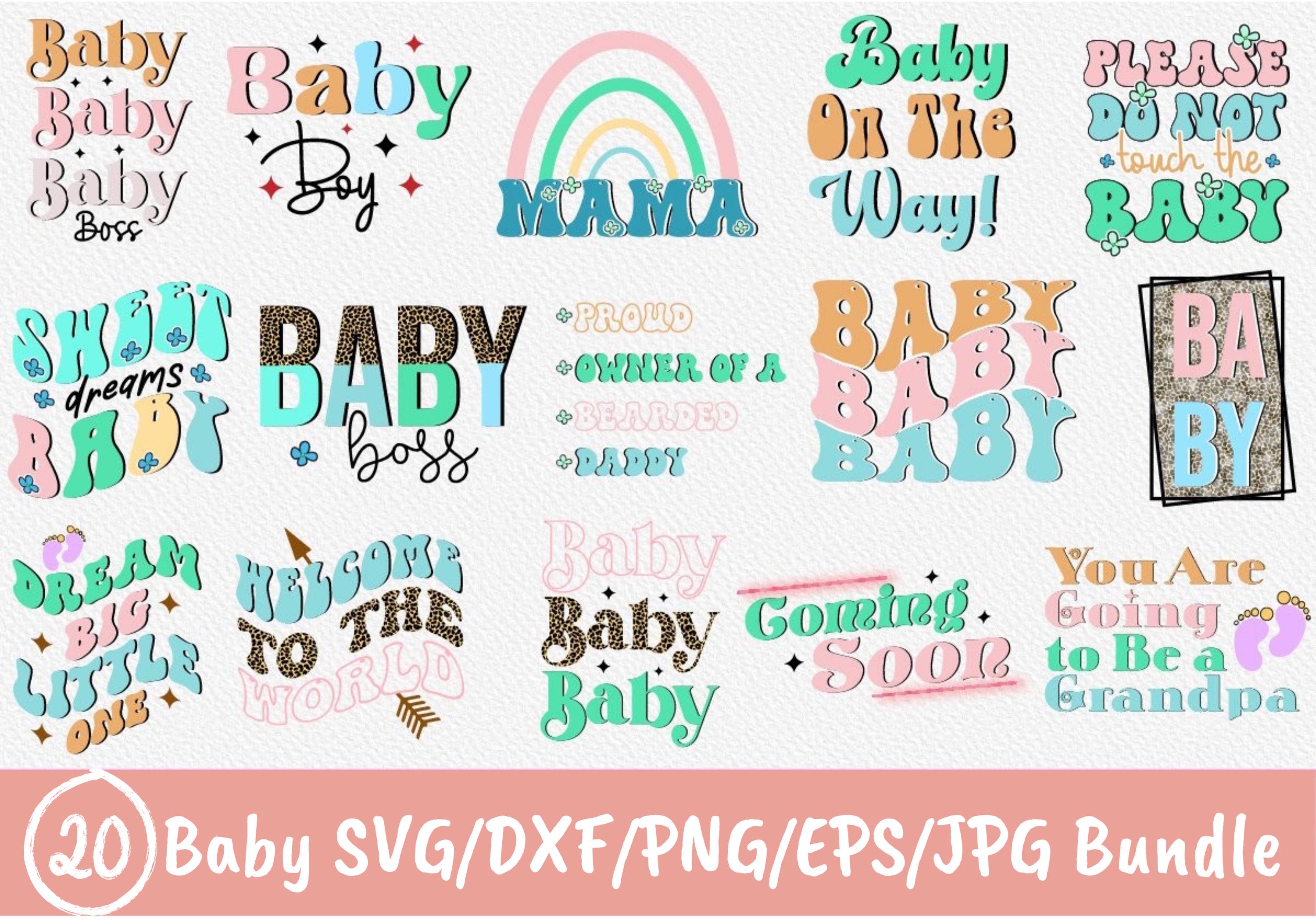 20 Retro Baby SVG Bundle, Funny Baby Svg Files, Baby Girl Shower SVG ...