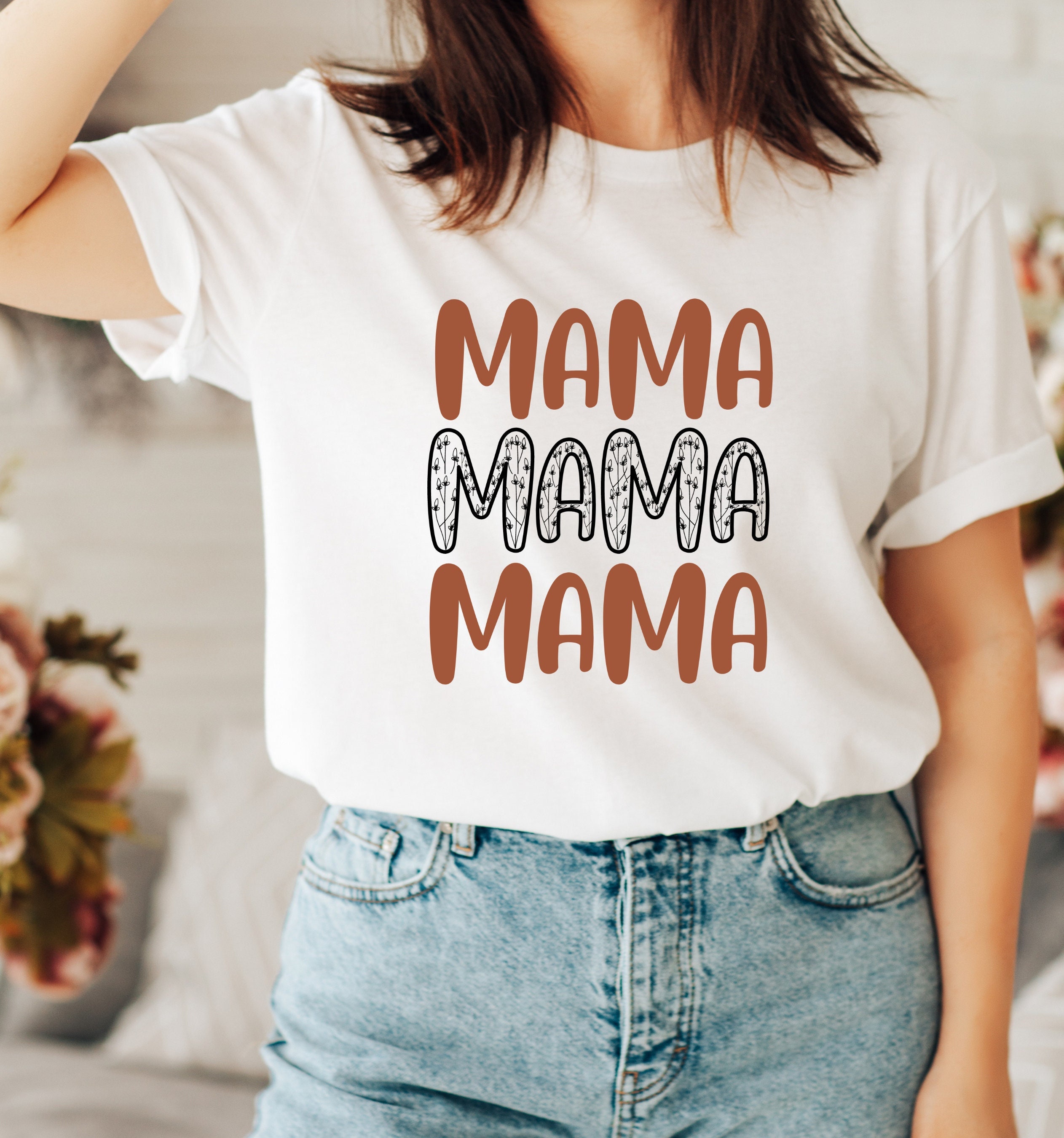 MAMA Botanical Svg, Floral Svg, Flower Svg, Minimalist Flower Bouquet ...