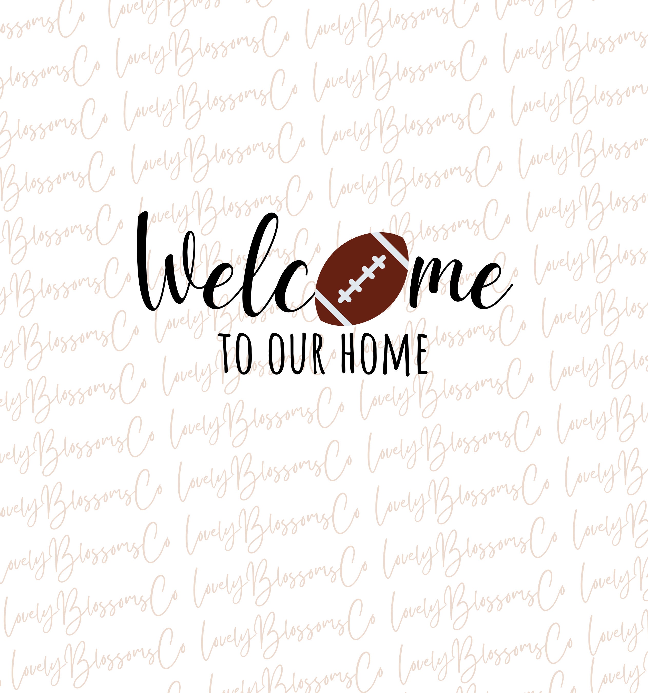Welcome to Our Home With Football SVG, PNG, Farmhouse Round Front Door ...
