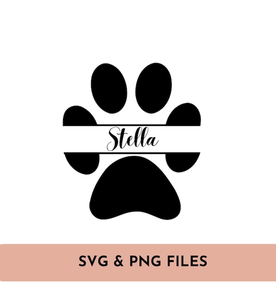 Paw Print Pet Name SVG Paw Print Name PNG Digital Download - Etsy