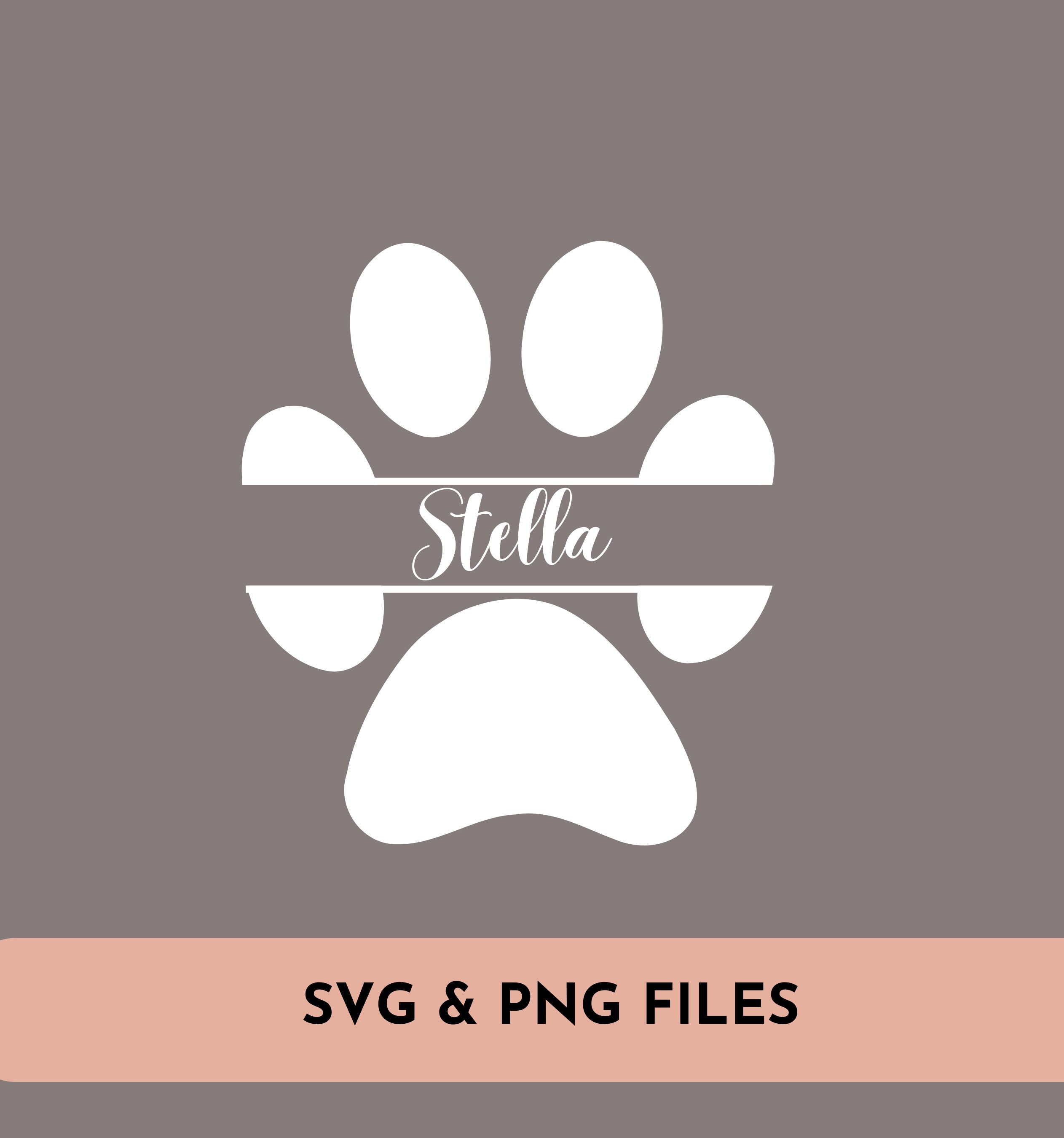 Paw Print Pet Name SVG, Paw Print Name PNG, Digital Download ...