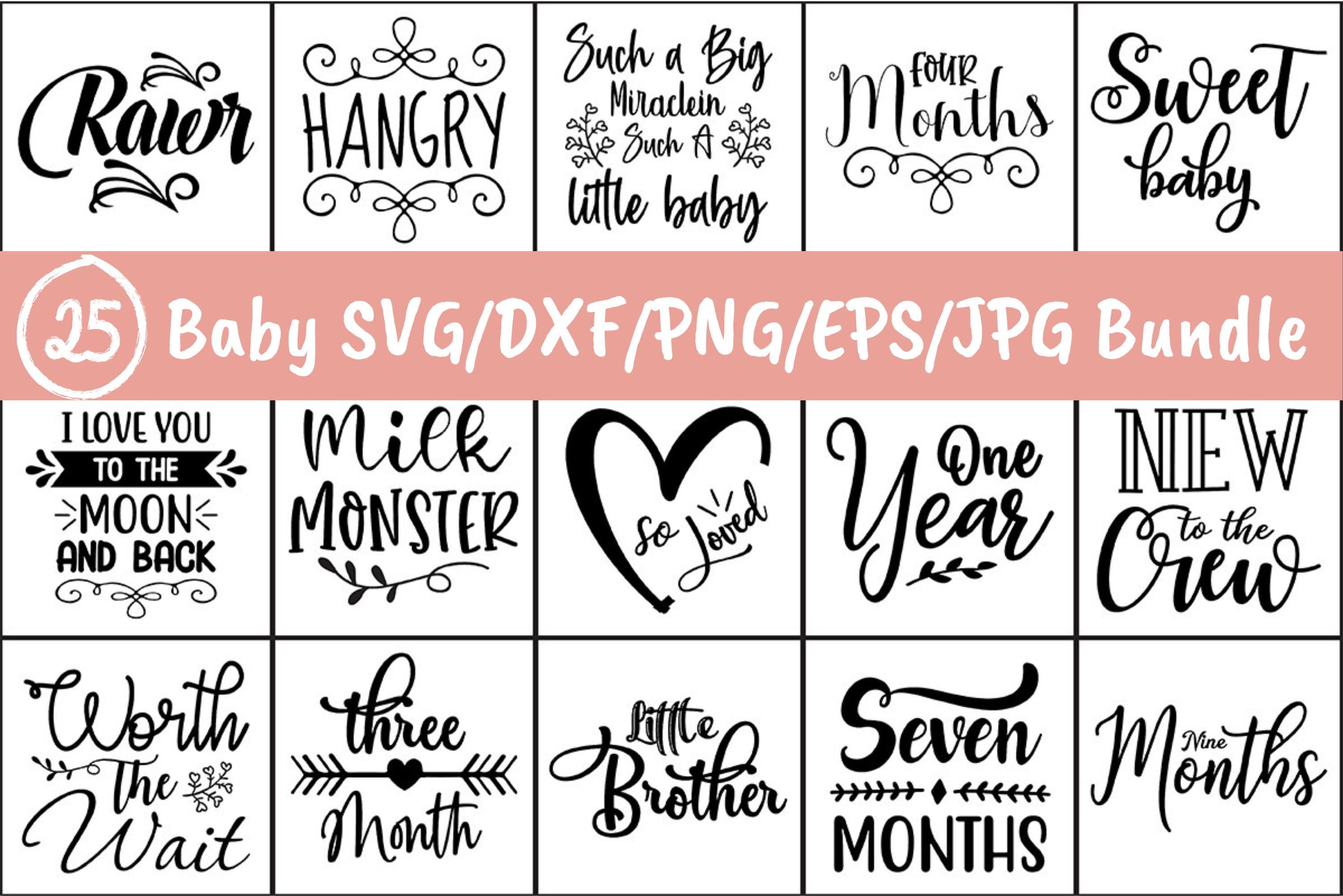 25 Baby SVG Bundle, Funny Baby Svg Files, Baby Girl Shower SVG Files ...