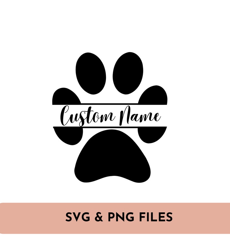 Paw Print Pet Name SVG, Paw Print Name PNG, Digital Download ...