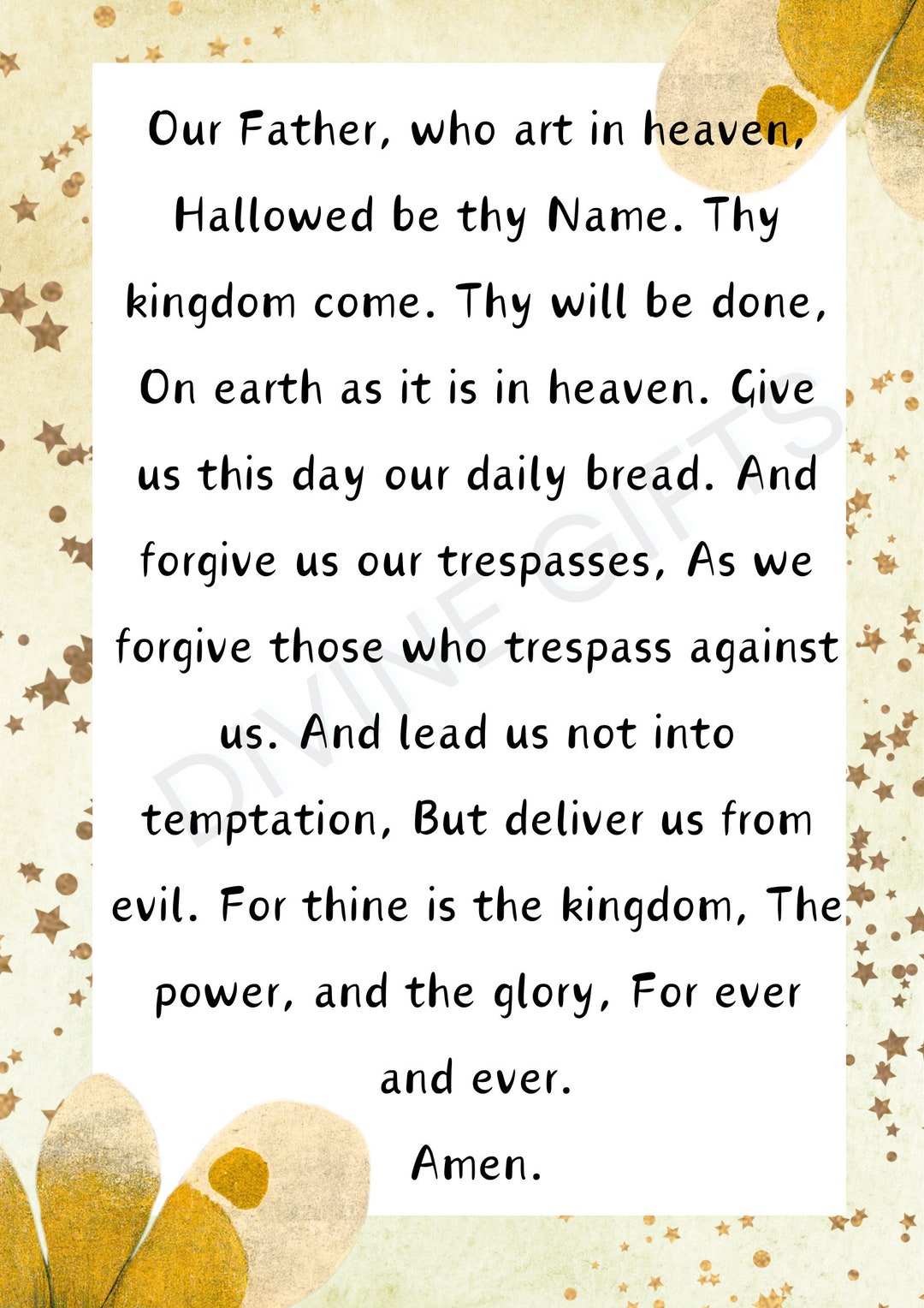 The Our Father Prayer Digital Download | Prints | Decor | Catholic ...