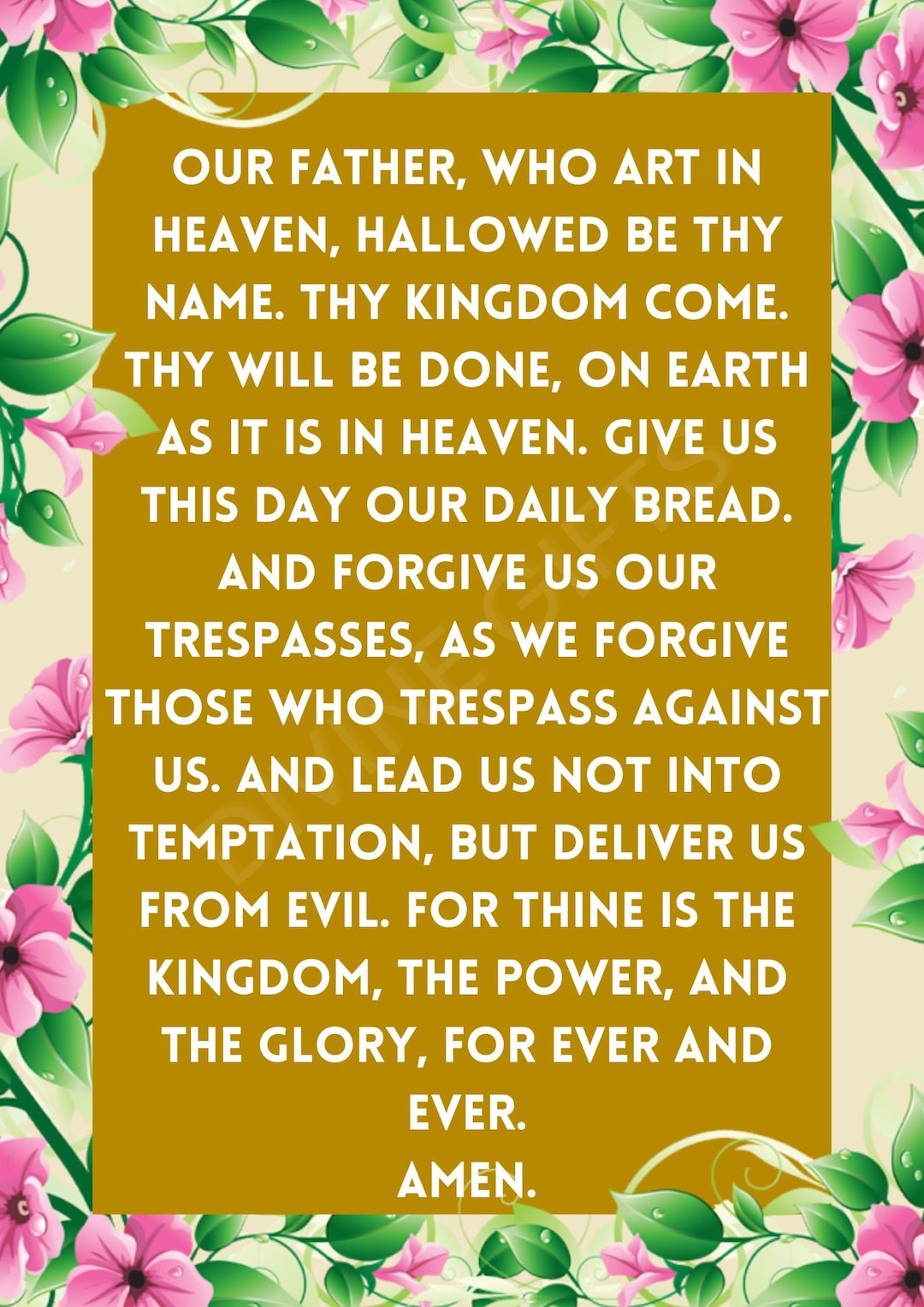 The Our Father Prayer Digital Download | Prints | Decor | Catholic ...