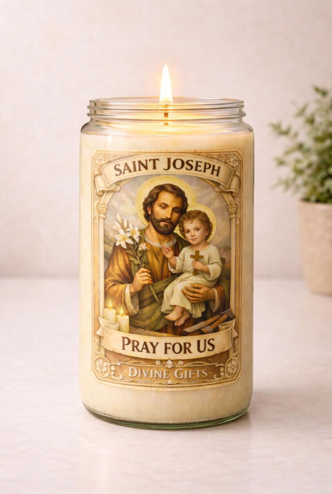 St Joseph Prayer Candle – Devotional Catholic Candle for Work, Home ...