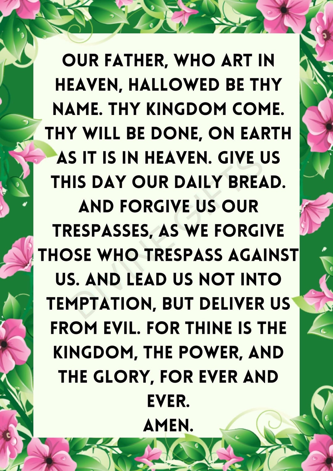 The Our Father Prayer Digital Download | Prints | Decor | Catholic ...