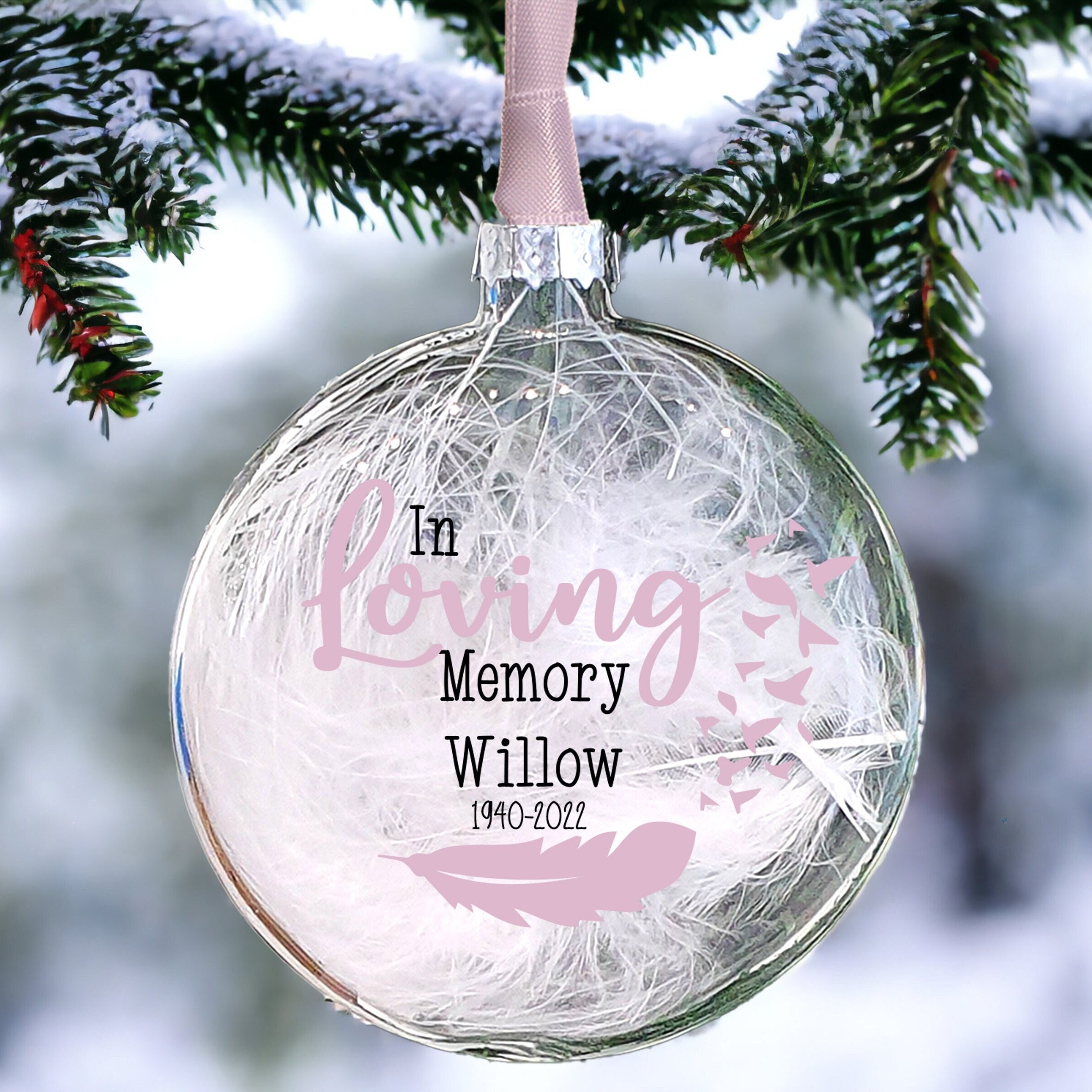 In Loving Memory Bauble, Personalised Memorial Bauble, Christmas ...