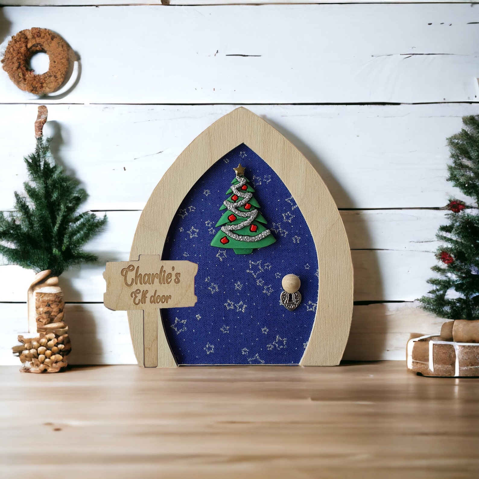 Personalised Christmas Elf Door in Red or Blue, Santa Door With Key ...
