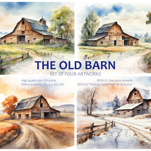 Old Barn Painting - Etsy