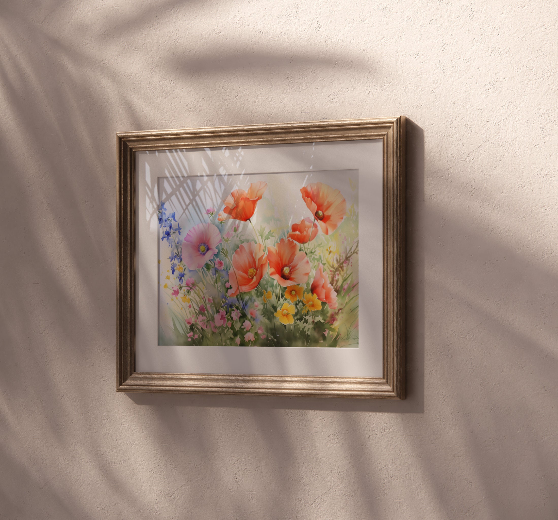 Colorful Watercolor Painting of Wildflowers Flower Market Inspired ...