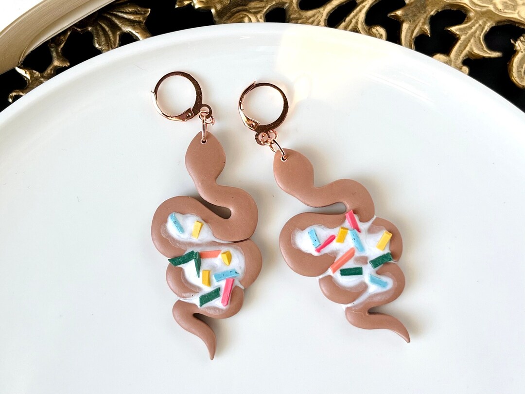 Snakes With Confetti, Polymer Clay, Cookie With Icing and Shavings, Fun ...