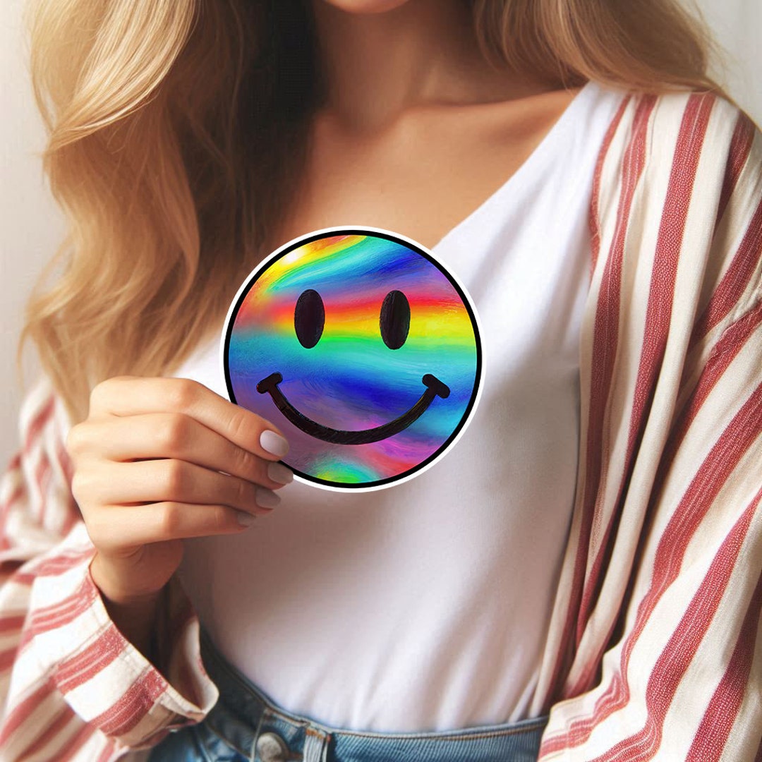 Smile Emoji Sticker Colourful Emoji Decals for Laptops, Journals, and ...