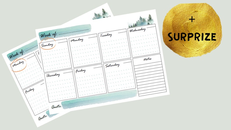 Printable Weekly Planner | Landscape Weekly Planner | Weekly Agenda ...