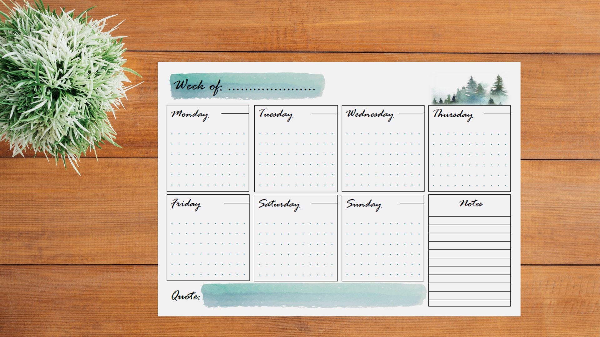 Printable Weekly Planner | Landscape Weekly Planner | Weekly Agenda ...