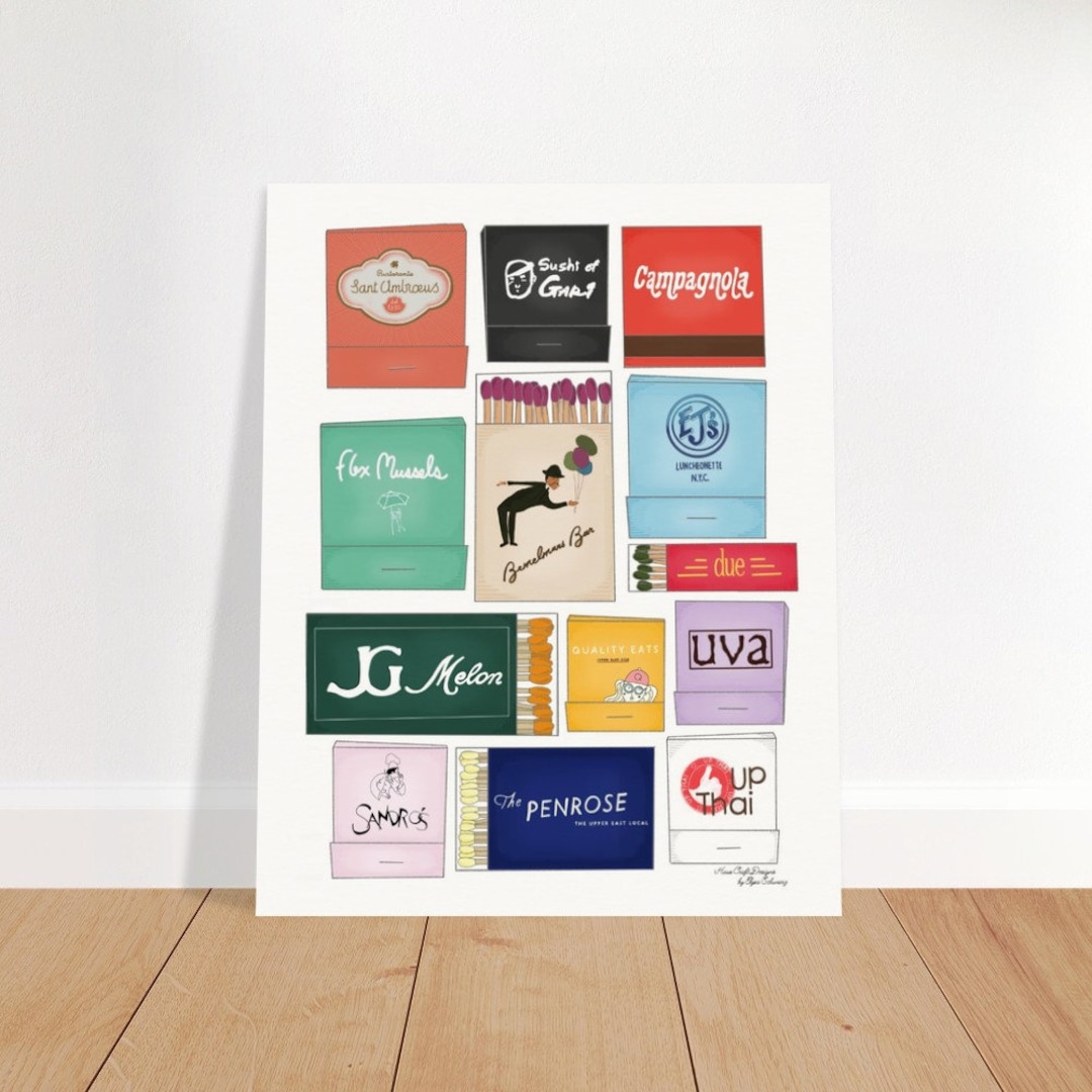 Upper East Side Matchbook Print NYC Matchbooks Colorful Wall - Etsy