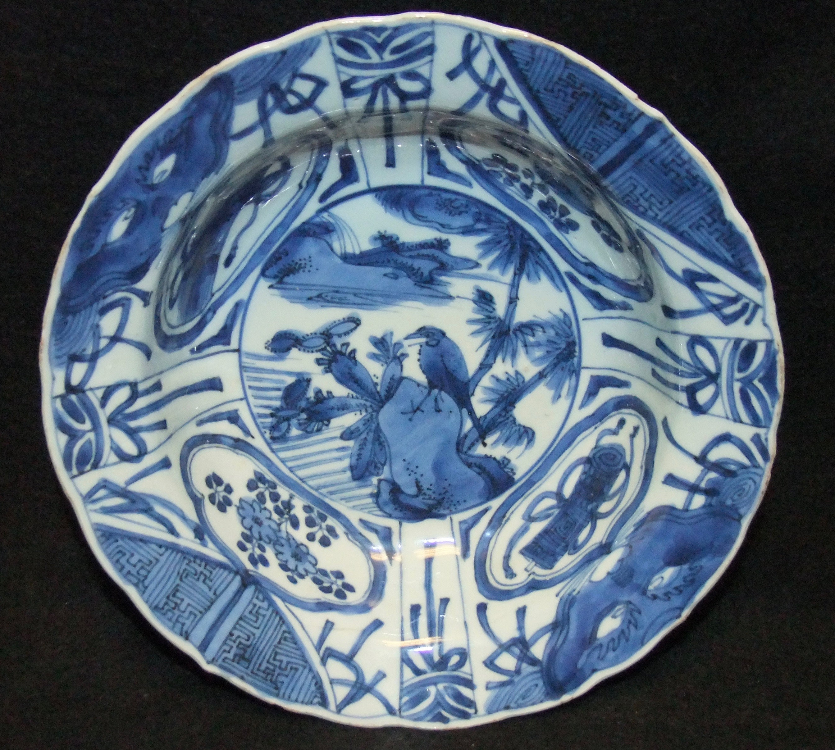 Antique Chinese Wanli Period 1563-1620 Large Blue & White Kraak ...
