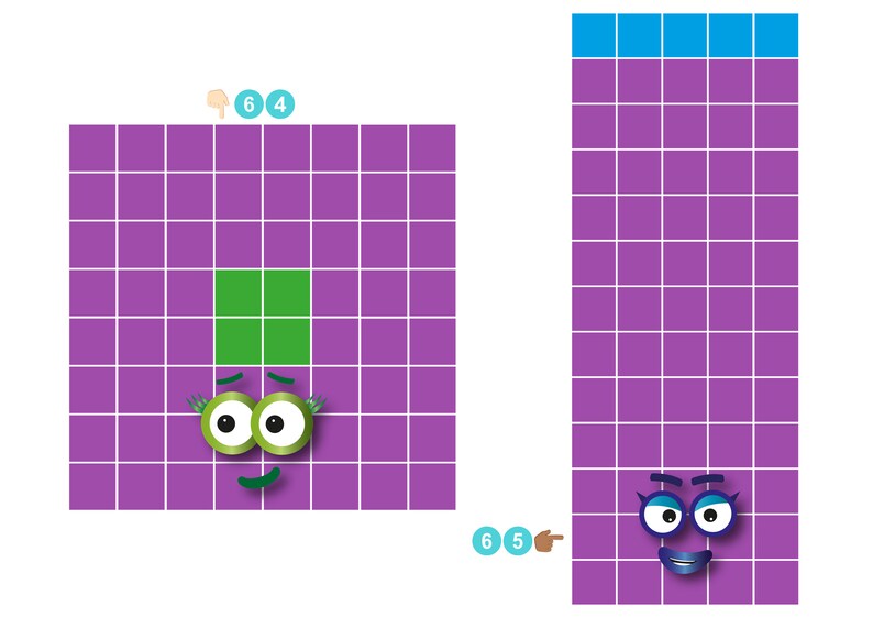 Numberblocks Face Stickers 60-69 Instant Download PDF PNG | Etsy India