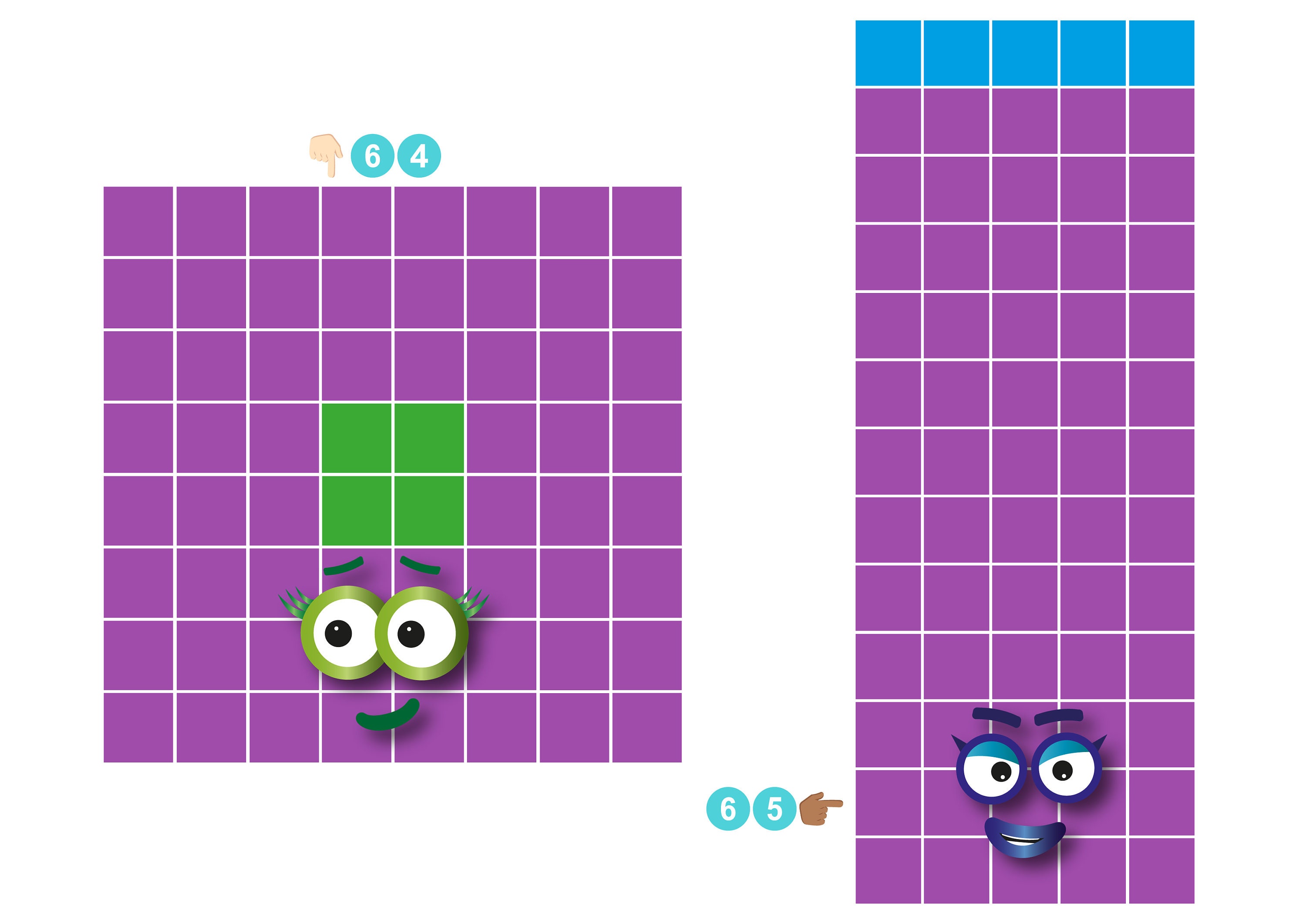 Numberblocks Face Stickers 60-69 Instant Download PDF PNG | Etsy New ...