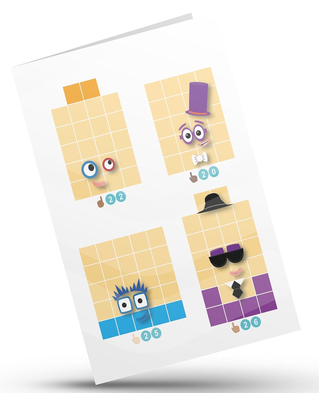 Numberblocks Face Stickers 20-29 Instant Download PDF / PNG - Etsy Canada
