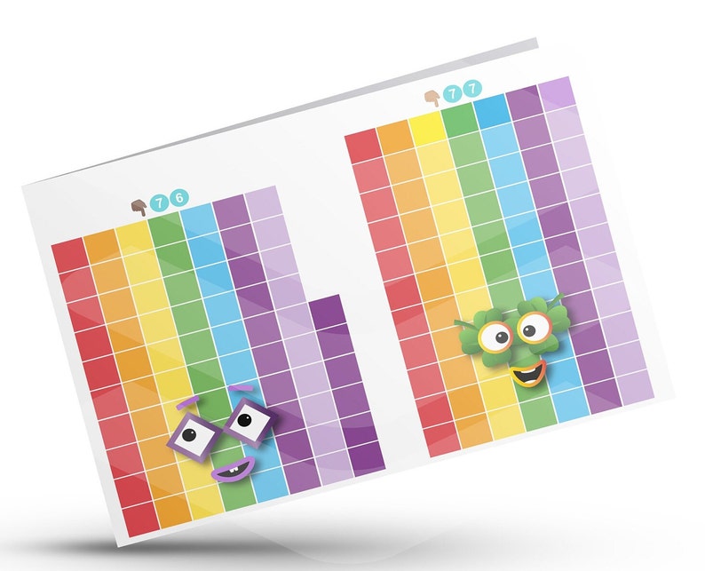 Numberblocks Face Stickers 70-79 Instant Download PDF / PNG - Etsy Portugal