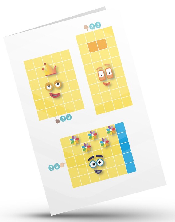 Numberblocks Face Stickers 30-39 Instant Download PDF PNG - Etsy Finland