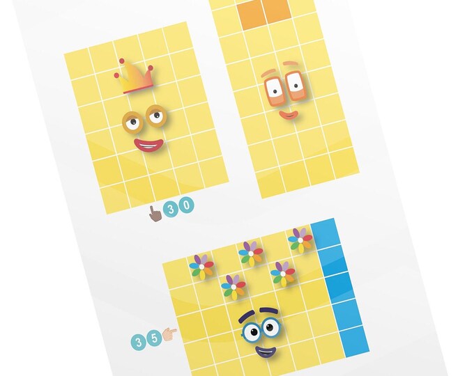 Numberblocks 0 100 Face and Body Stickers Waterproof - Etsy 日本