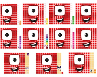 Numberblocks 0 100 Face and Body Stickers, Waterproof, Scratch and UV ...