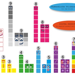Numberblocks Face Stickers 1-19 Instant Download PDF / PNG - Etsy