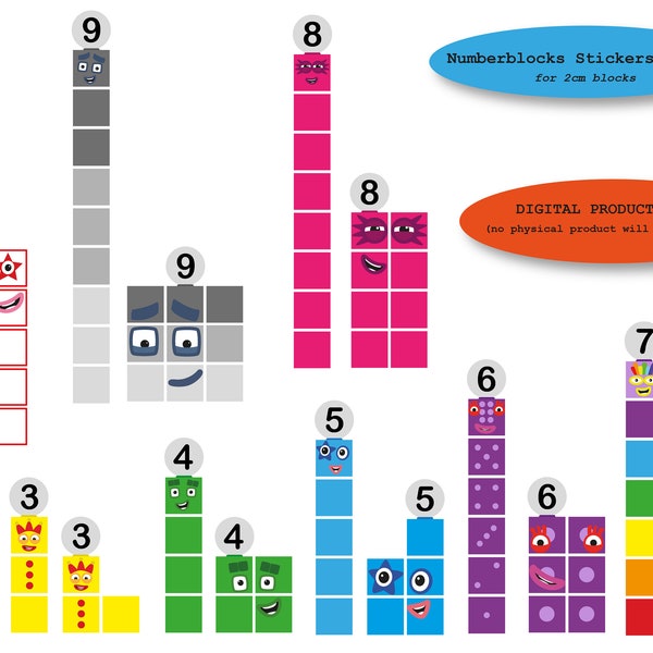 Numberblocks Stickers - Etsy